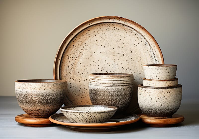 Set of Handmade Ceramic Pieces. Traditional Crafts. Modern Crafts Stock ...