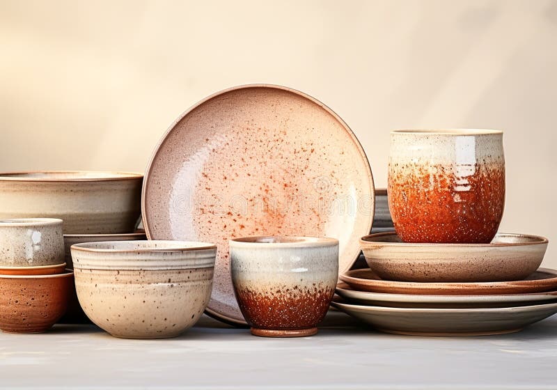 Set of Handmade Ceramic Pieces. Traditional Crafts. Modern Crafts Stock ...