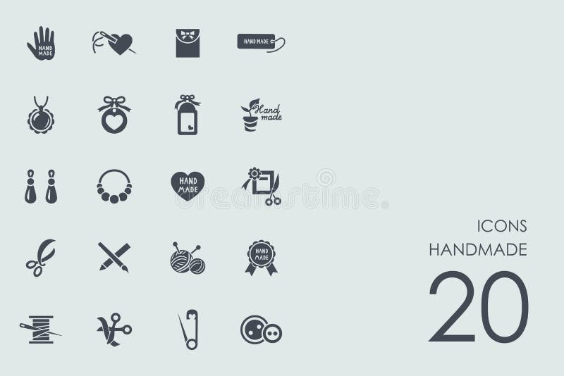 Set of handmade icons stock vector. Illustration of handmade - 81774350