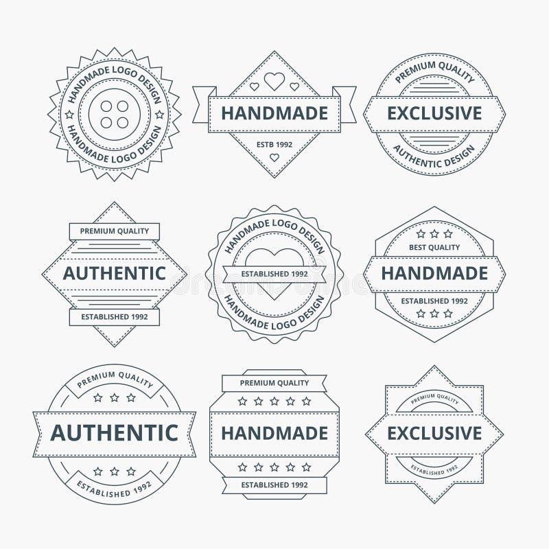 HANDMADE LOGO DESIGN stock vector. Illustration of design - 158222642