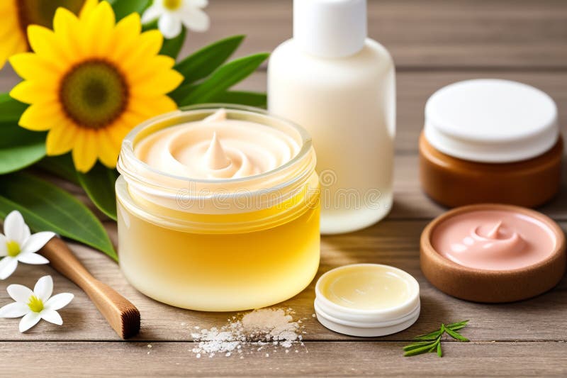 A Set of Handmade Natural Cosmetics. Stock Image - Image of serum ...