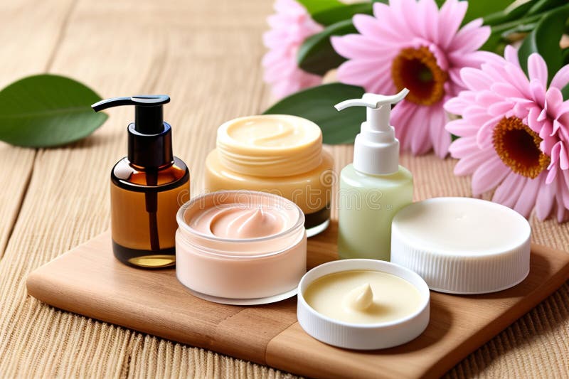 A Set of Handmade Natural Cosmetics. Stock Image - Image of serum ...