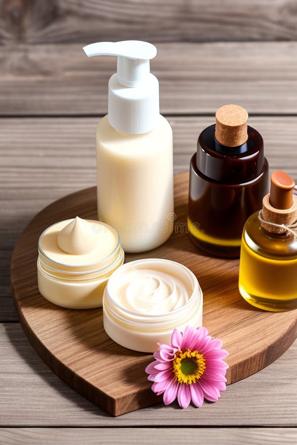 A Set of Handmade Natural Cosmetics. Stock Image - Image of serum ...