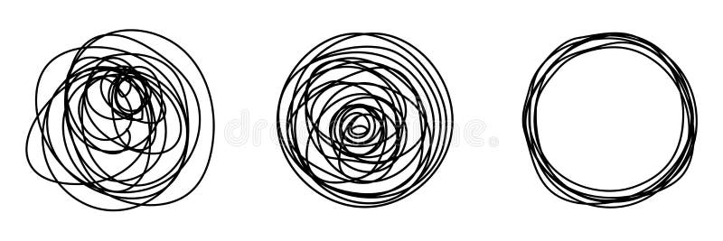 Set of Handmade Round Brushes Isolated on White Background Stock Vector ...