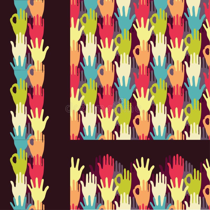 Set Hands Crowd Seamless Pattern Stock Illustrations – 19 Set Hands ...
