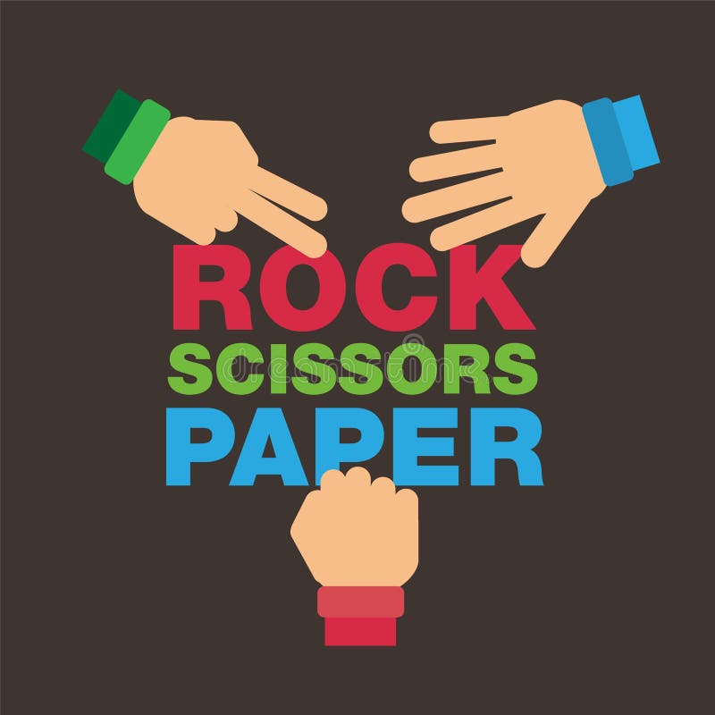Set of Hands with Gesture of Rock, Scissors and Paper Stock Vector ...