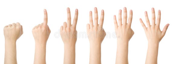 Set of Hands Making the Numbers Stock Image - Image of female, four ...