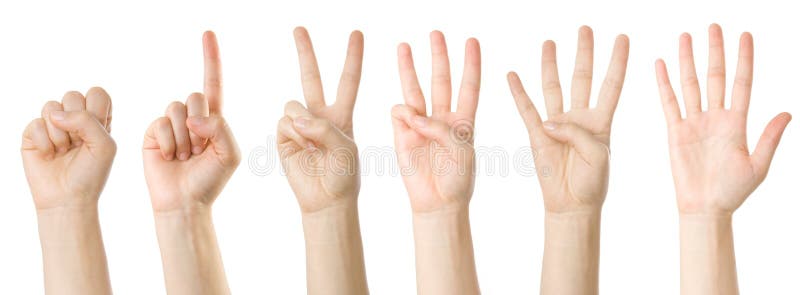 Set of Hands Making the Numbers Stock Photo - Image of background ...