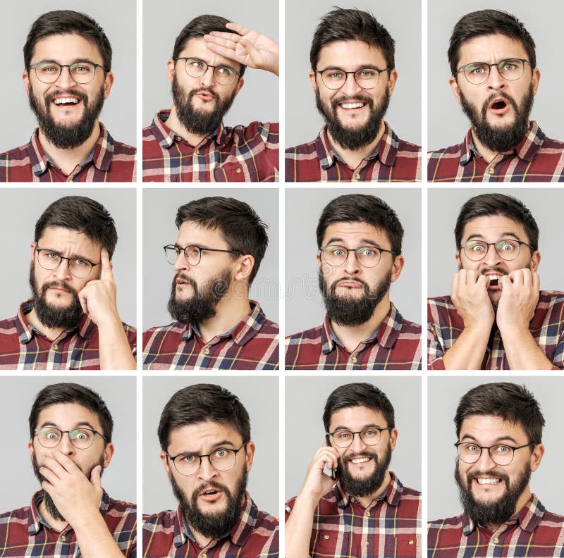 Set of Handsome Man with Different Emotions and Gestures Stock Photo ... Set of Handsome Man with Different Emotions and Gestures Stock Photo ...