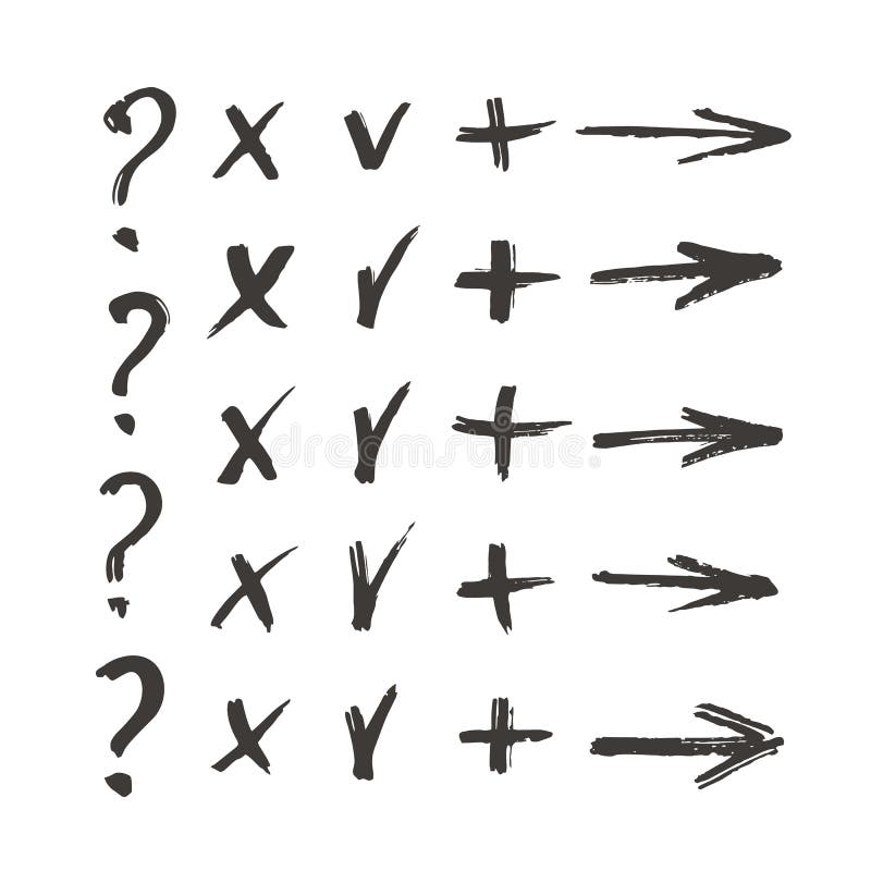 Set of Handwritten Characters Stock Vector - Illustration of element ...