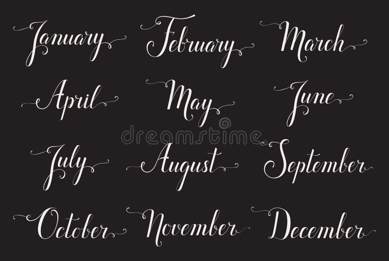 Months Typography Stock Illustrations – 1,598 Months Typography Stock ...