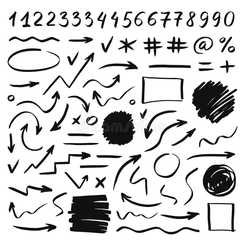 Handwritten Numbers in Two Font Styles Stock Vector - Illustration of ...