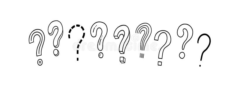 Set of Handwritten Question Marks. Doodle, Sketch Style. Doodle ...