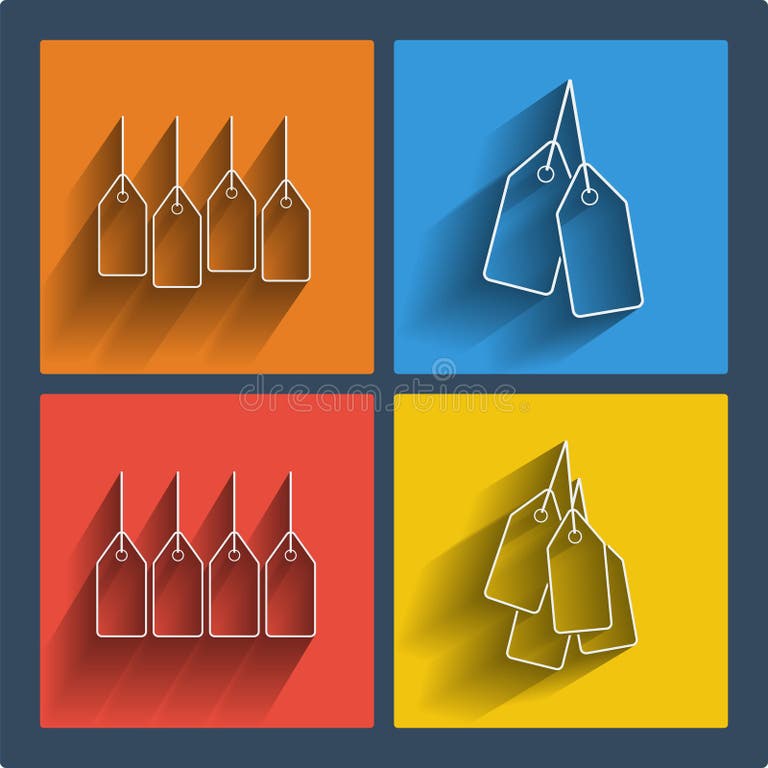 Set of 4 Hang Tags Web and Mobile Icons. Vector. Stock Vector ...