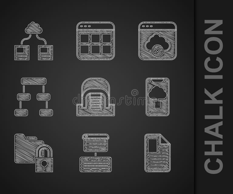 Set Hangar with Servers, Server, Data, Web Hosting, File Document, Cloud Technology Data ...