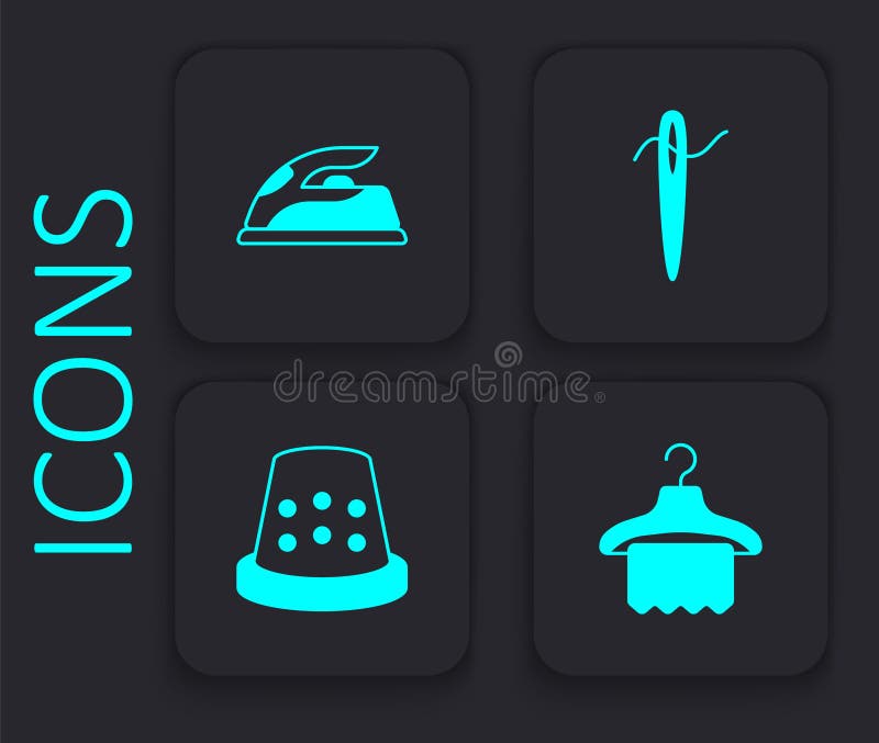 Set Hanger Wardrobe, Electric Iron, Needle for Sewing with Thread and ...