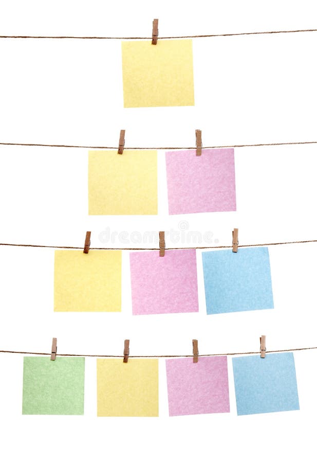 Set of Hanging Paper Sheet stock image. Image of colorful - 26039207