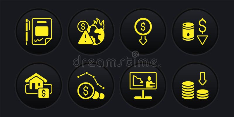 Set Hanging Sign with Sale, Drop Crude Oil Price, Dollar Rate Decrease, Global Economic Crisis ...