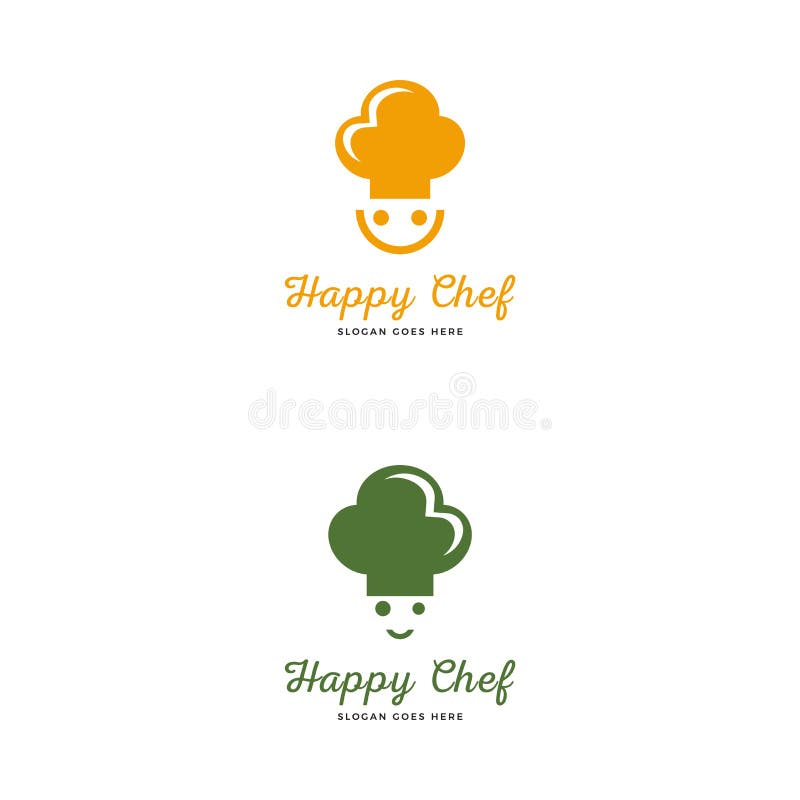 Set of Happy Chef Logo Vector Icon Illustration Stock Vector ...