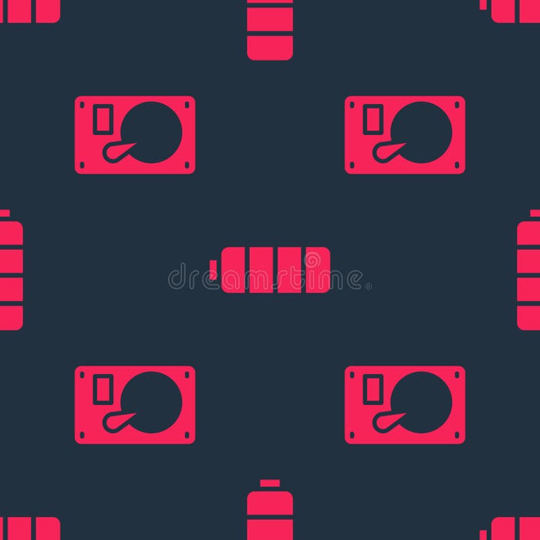 Set Hard Disk Drive HDD and Battery Charge Level Indicator on Seamless ...