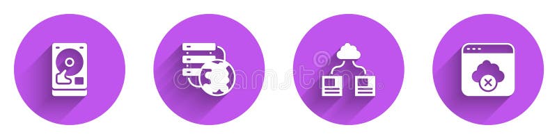 Set Hard Disk Drive HDD, Network Cloud Connection, Cloud Technology ... Set Hard Disk Drive HDD, Network Cloud Connection, Cloud Technology ...