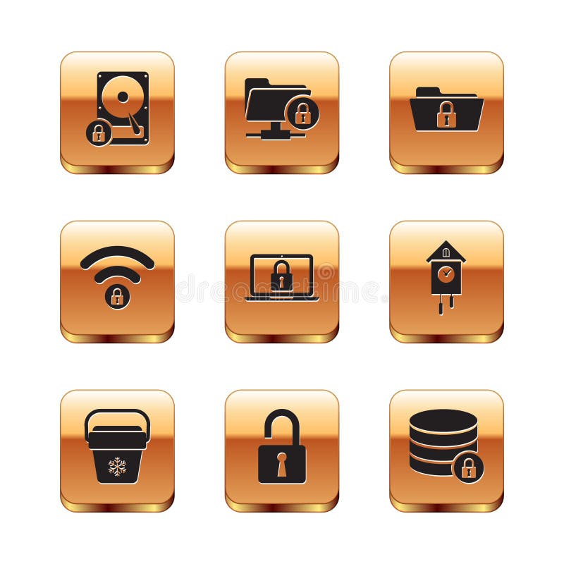 Locked Folder Icon Color Outline Vector Stock Vector - Illustration of ...