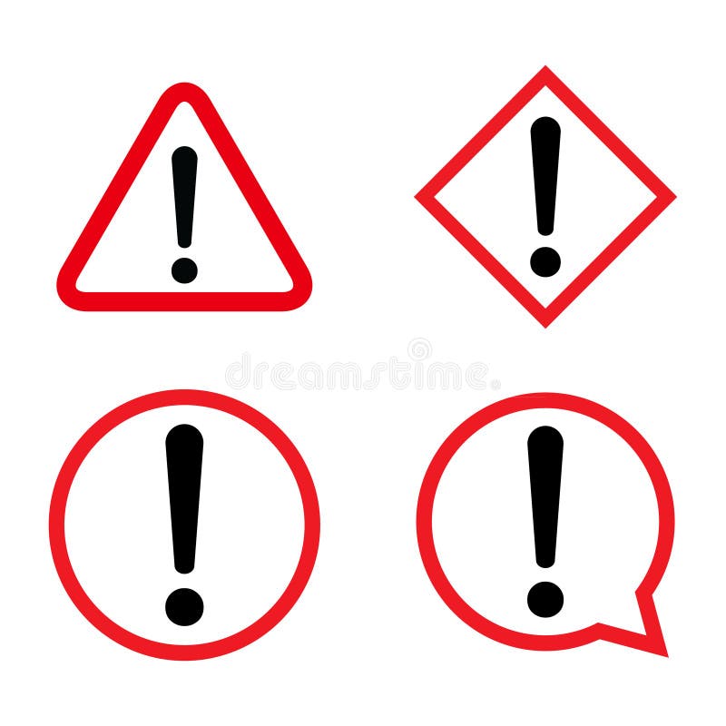 Hazard Warning Symbol Vector Icon Flat Sign Symbol with Exclamation ...