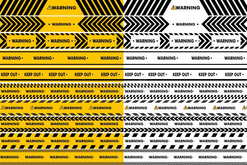 Set of Hazardous Warning Tape for Danger Places, Construction and Crime ...