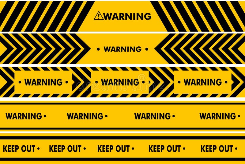 Set of Hazardous Warning Tape for Danger Places, Construction and Crime ...