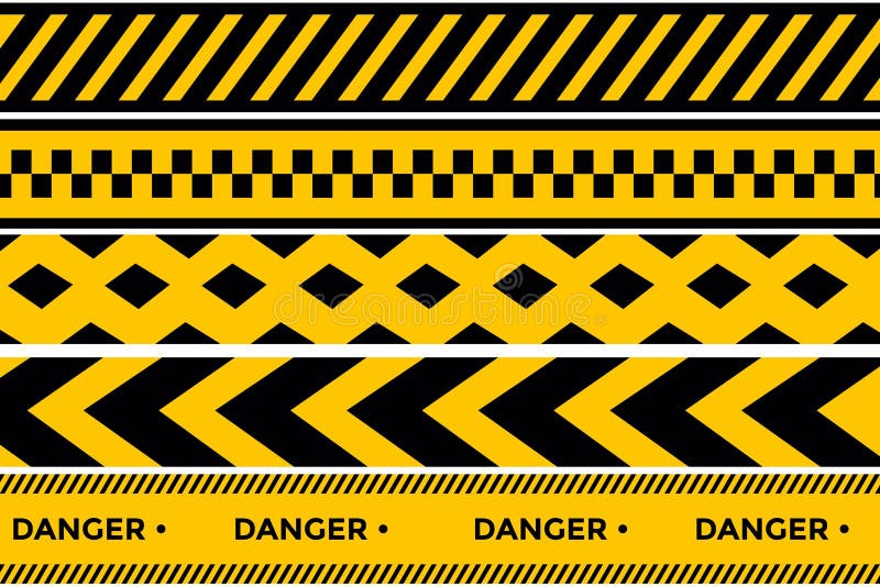 Set of Hazardous Warning Tape for Danger Places, Construction and Crime ...