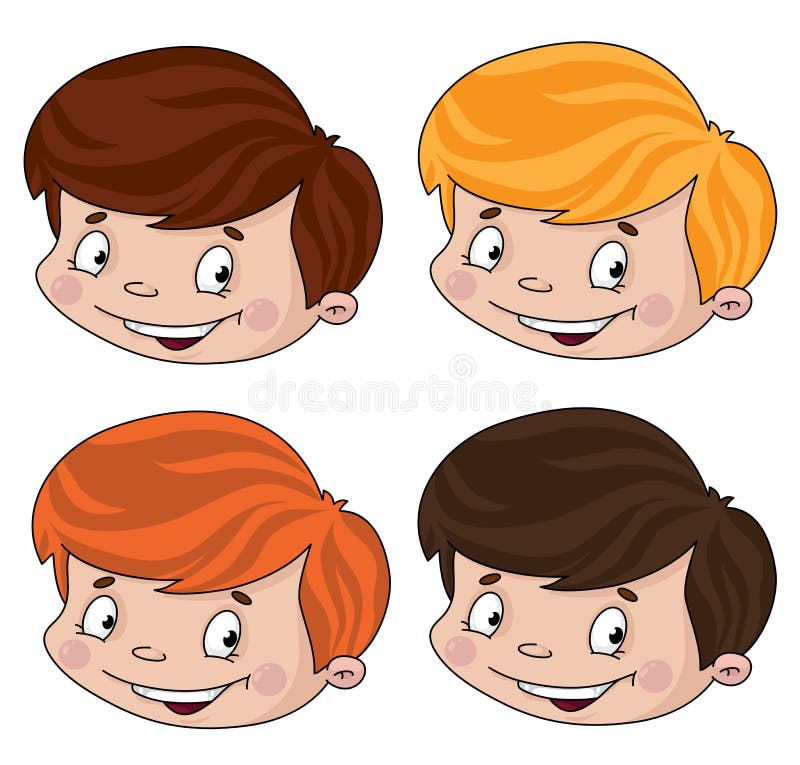 Set of head boy stock vector. Illustration of smile, baby - 20068656