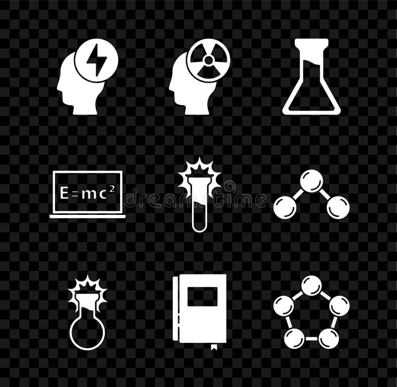 Set Head and Electric Symbol, Radiation, Test Tube Flask, Book ...