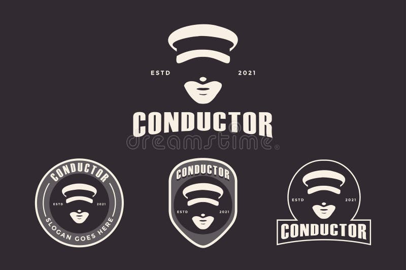 Set of Head Hat of Conductor Logo Badge Vector Template Stock Vector ...