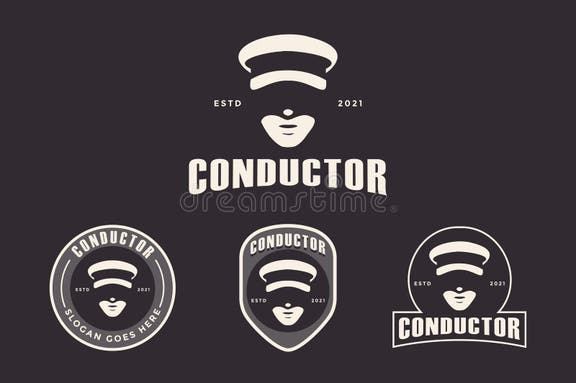 Set of Head Hat of Conductor Logo Badge Vector Template Stock Vector ...