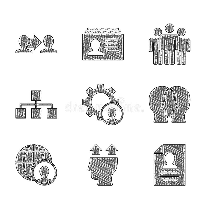 Set Head Hunting, User of Man, Resume, Project Team Base, Globe and ...