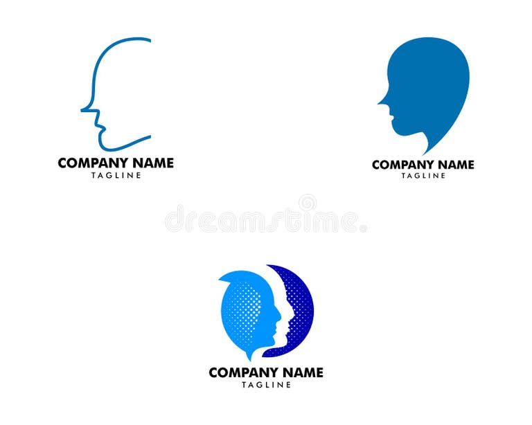 Set of Head Logo Abstract Design Vector Template Stock Vector ...