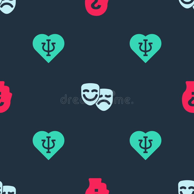 Set Head with Question Mark, Comedy and Tragedy Masks and Psychology ...