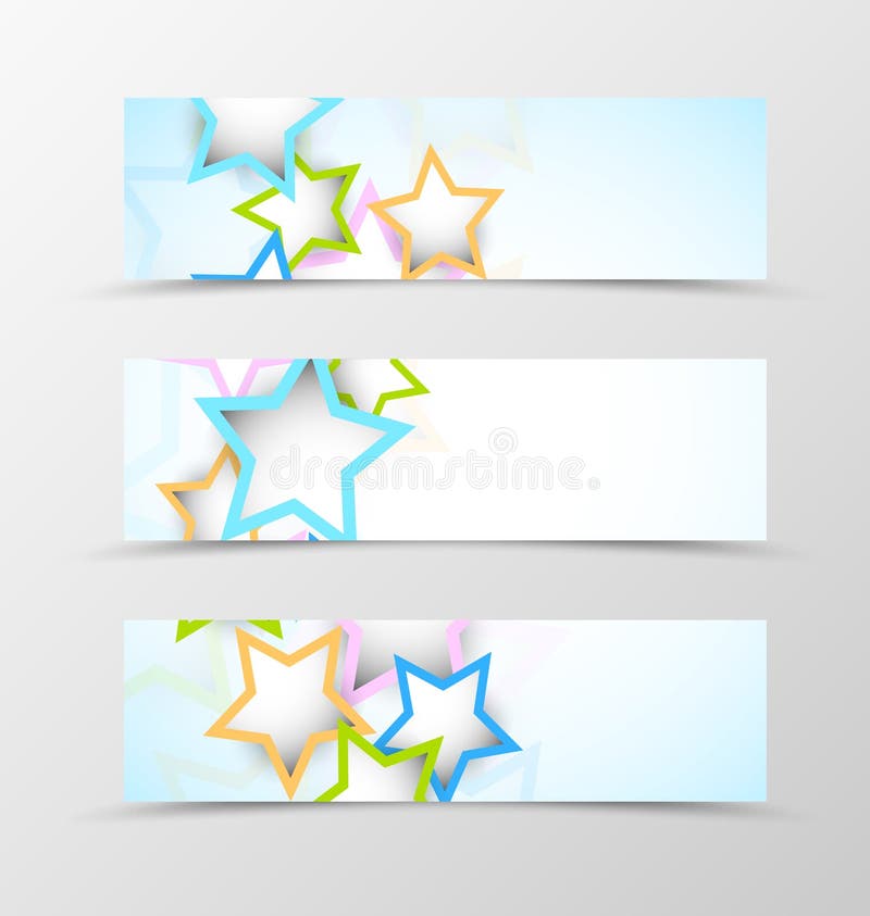 Set of Header Banner Dynamic Design Stock Vector - Illustration of ...