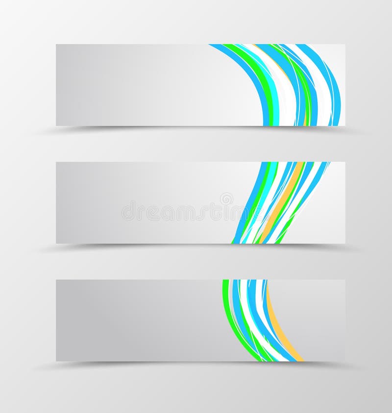 Set of Header Banner Dynamic Design Stock Vector - Illustration of ...