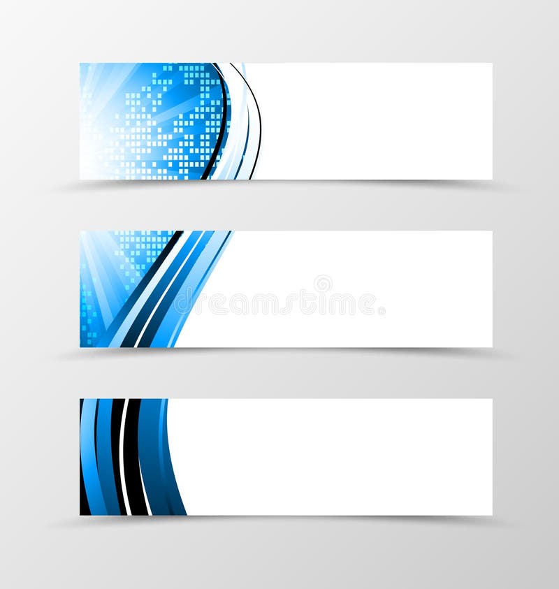 Set of Header Banner Dynamic Futuristic Design Stock Vector ...