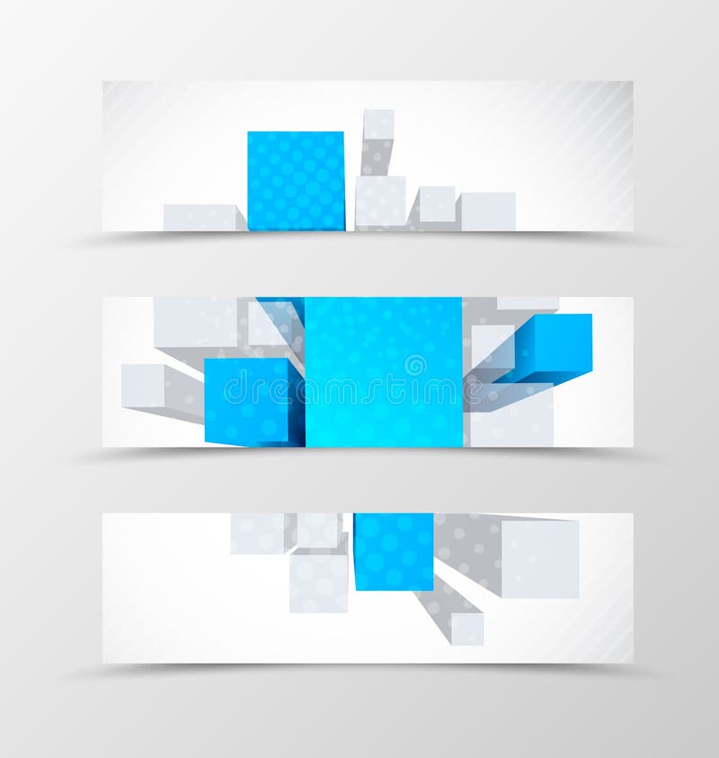 Set of Header Banner Dynamic Geometric Design Stock Vector ...
