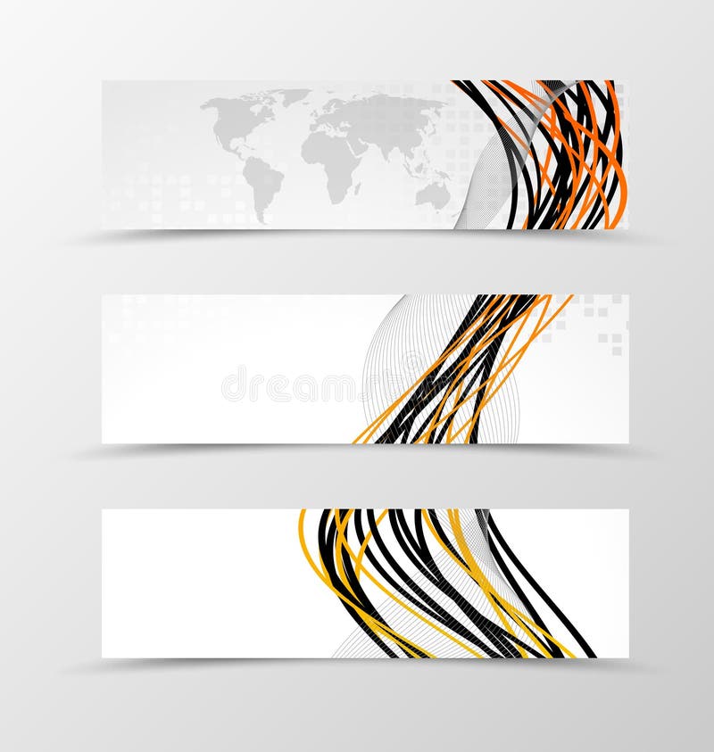 Set of Header Banner Futuristic Design Stock Vector - Illustration of ...