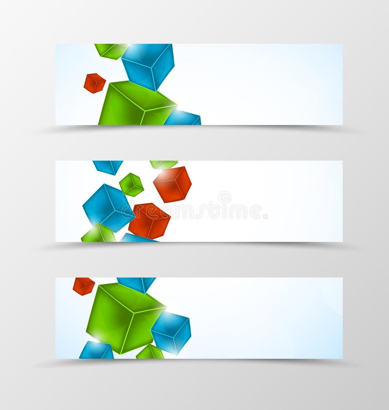 Set of Header Banner Geometric Design Stock Vector - Illustration of ...