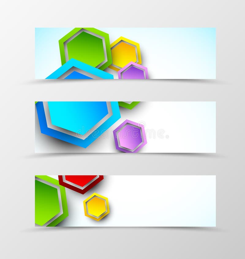 Set of Header Banner Geometric Design Stock Vector - Illustration of ...