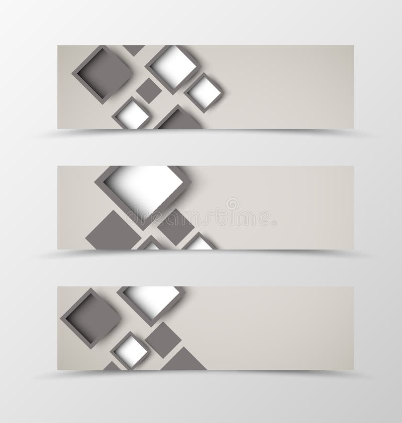 Set of Header Banner Geometric Design Stock Vector - Illustration of ...