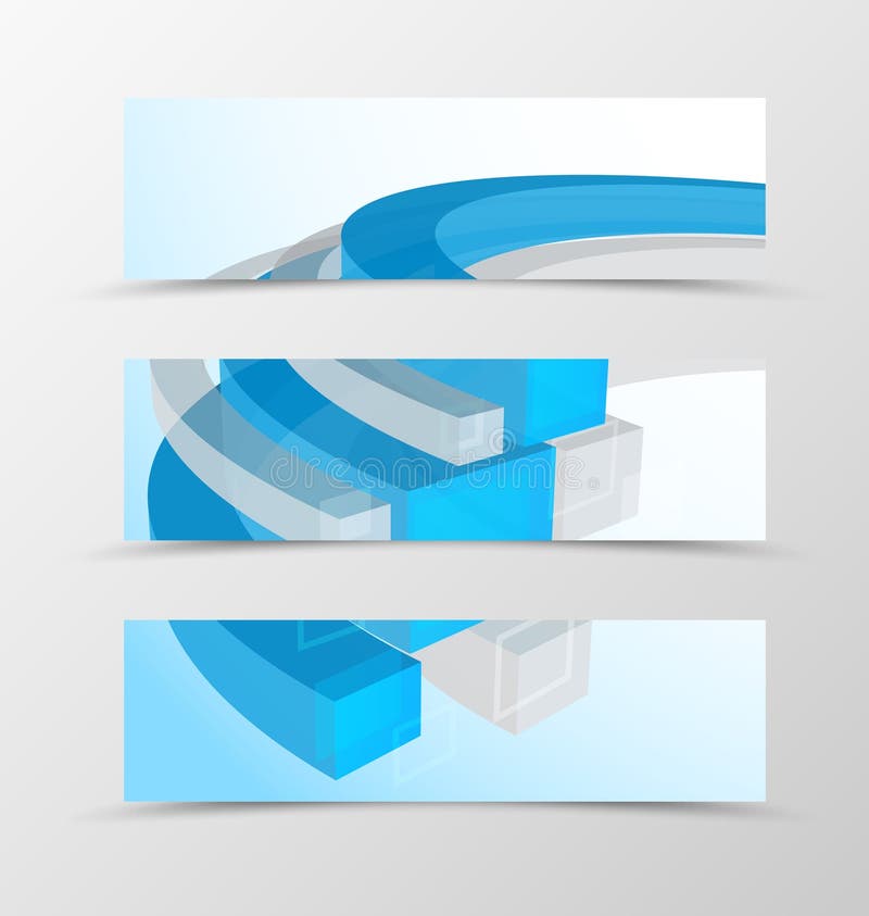 Set of Header Banner Geometric Design Stock Vector - Illustration of ...