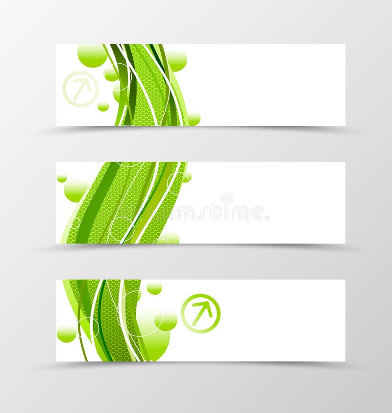 Set of Header Banner Natural Design Stock Vector - Illustration of leaf ...