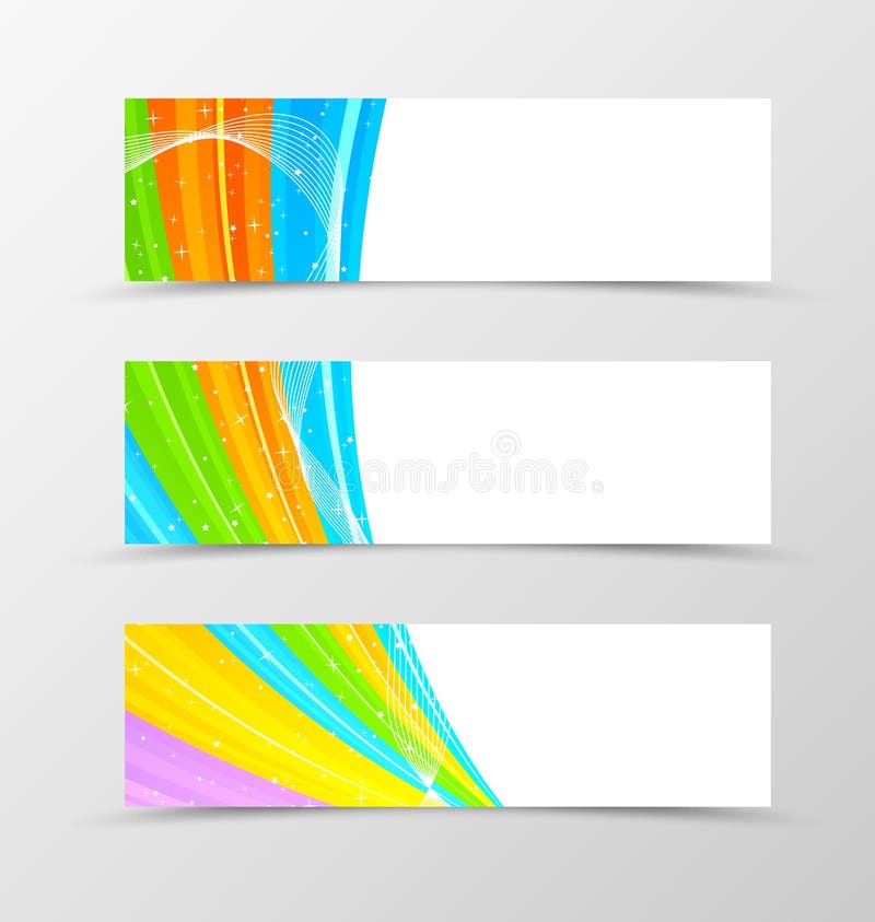 Set of Banner Rainbow Design Stock Vector - Illustration of motion ...