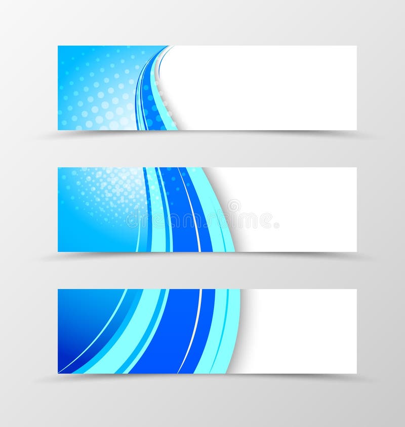 Set of Header Banner Wave Design Stock Vector - Illustration of ...