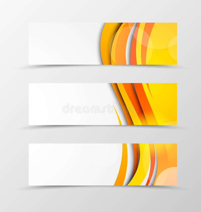 Set of Header Banner Wave Design Stock Vector - Illustration of ...